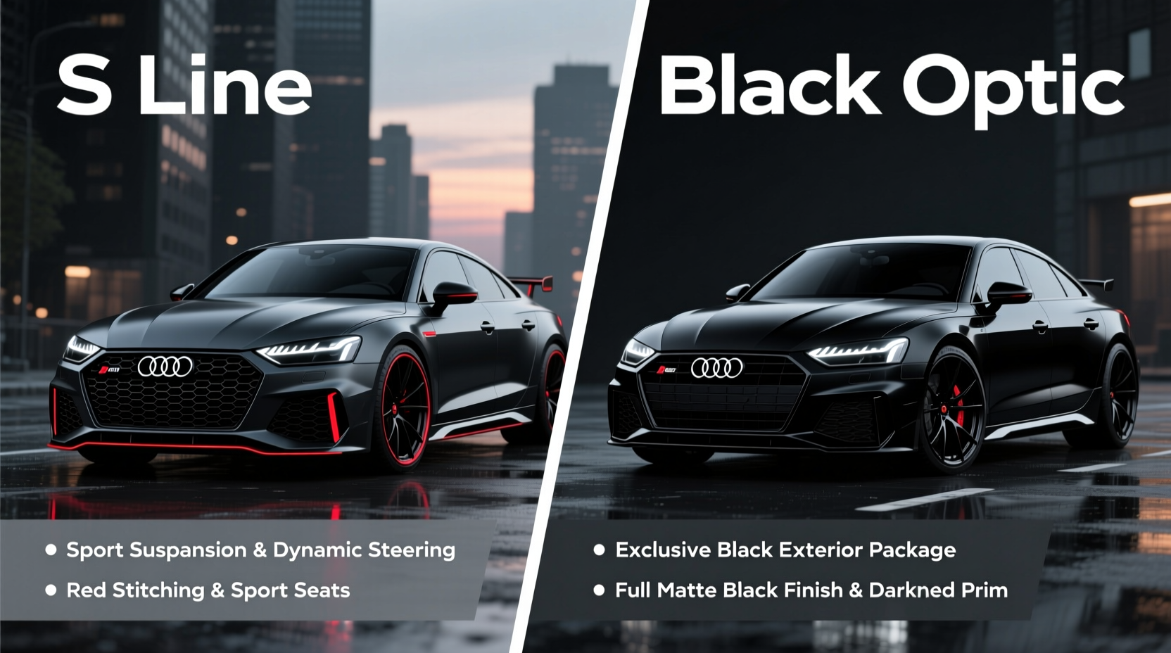 S line vs Black Optic Audi: Key Differences Explained