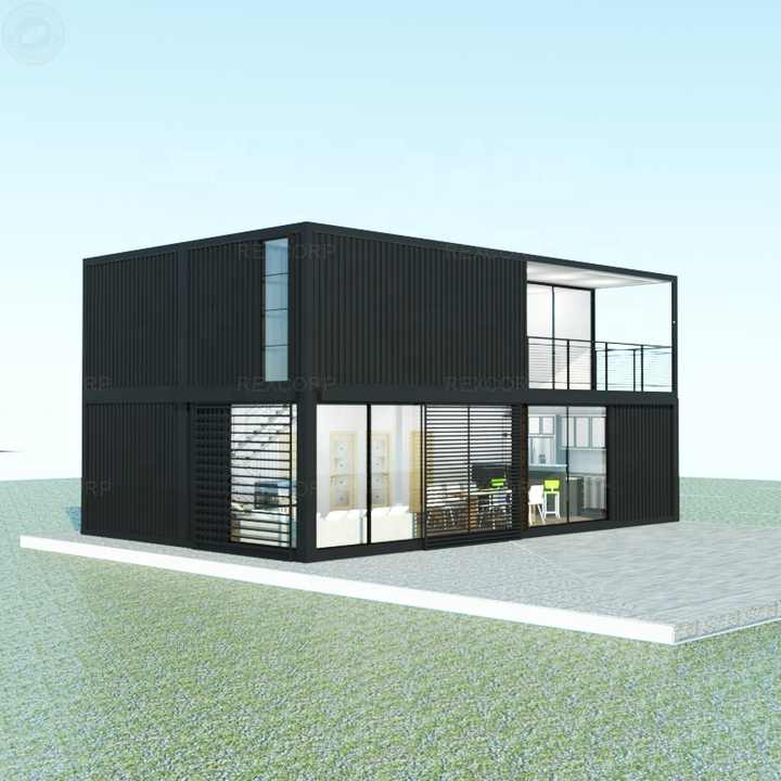 Casa Modular Moderna de 2 Pisos y 40 Pies, Casa Modular de Contenedores ...