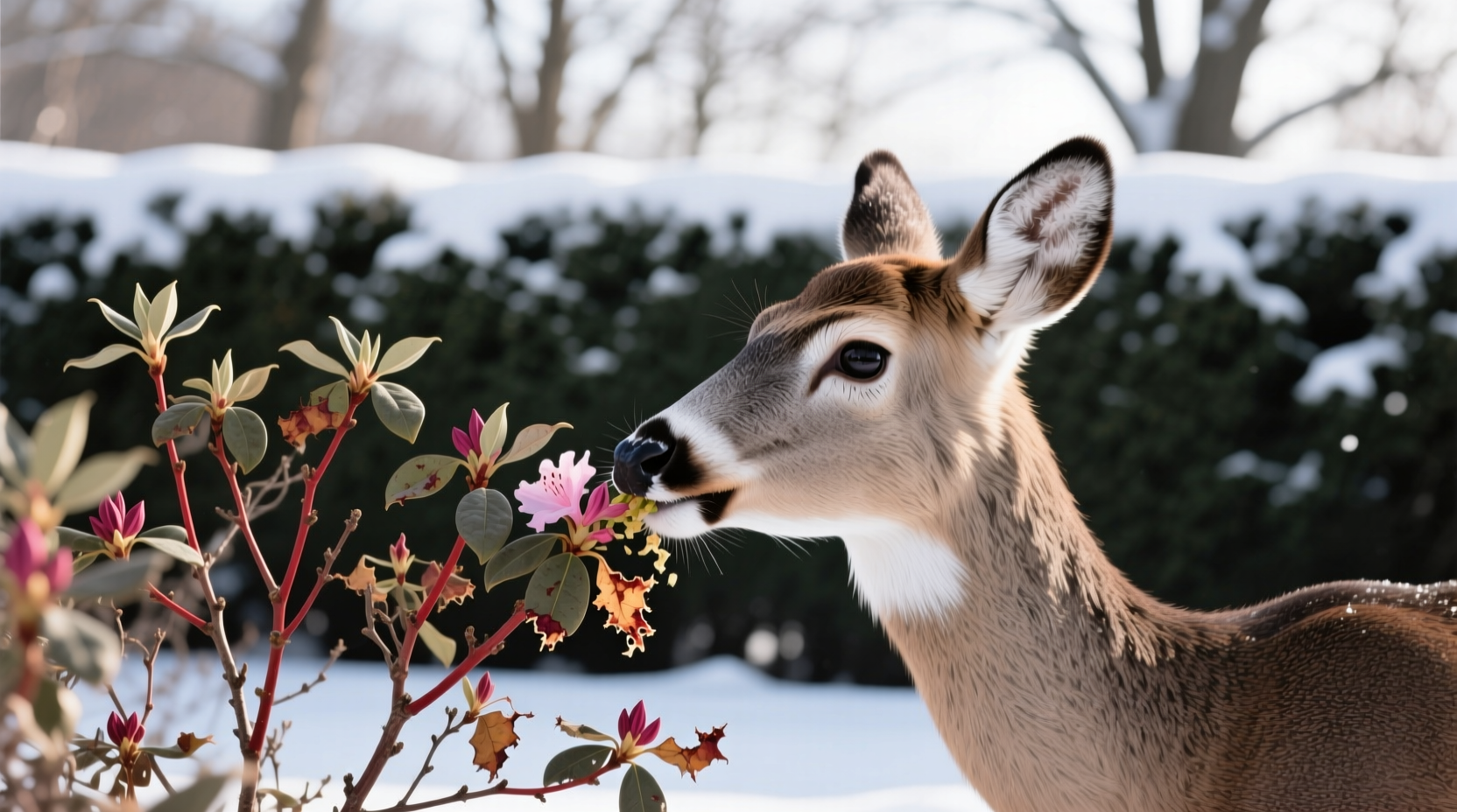Rhododendron And Deer