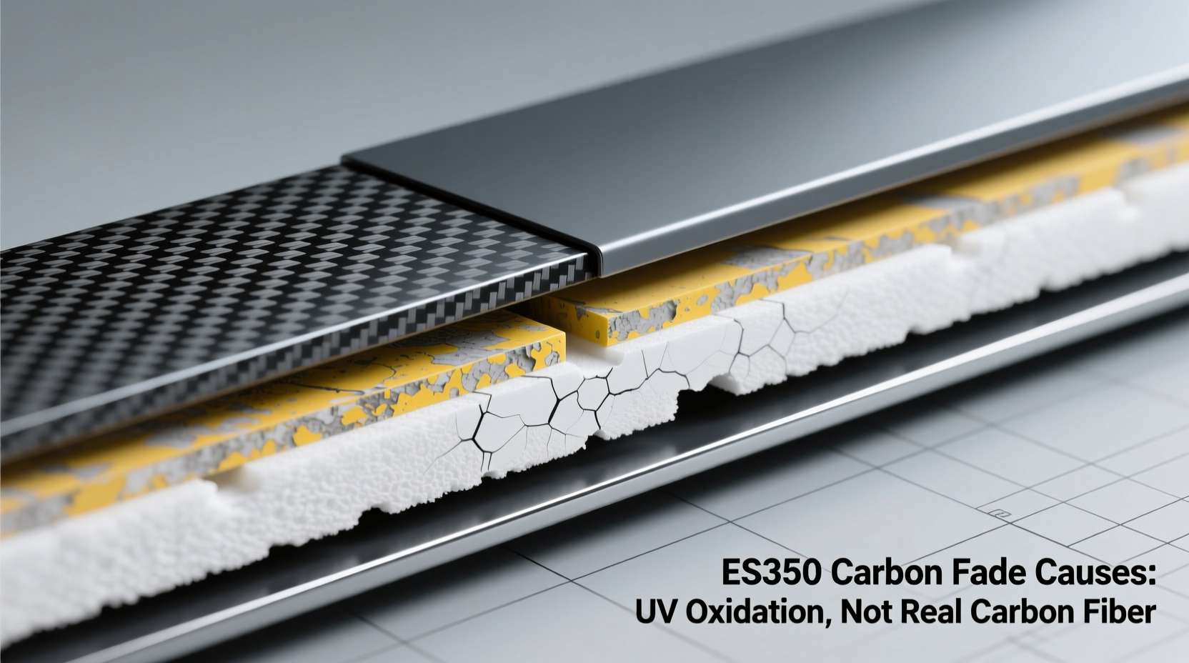 ES350 Carbon Fade Causes: UV Oxidation, Not Real Carbon Fiber