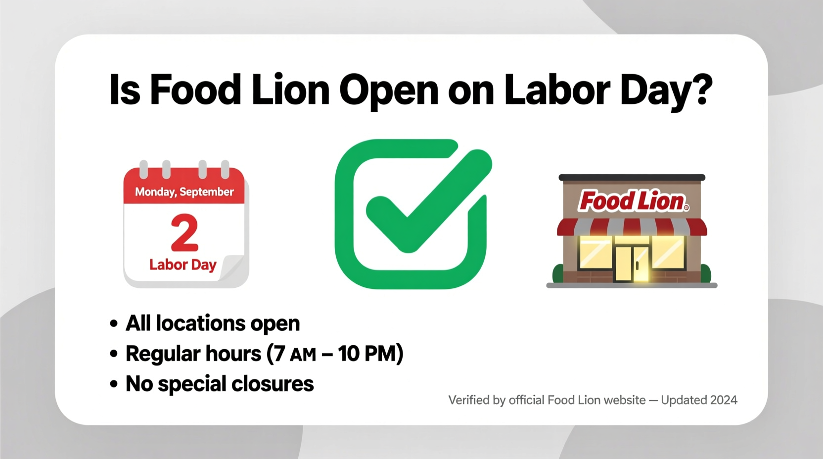 Is Food Lion Open on Labor Day?