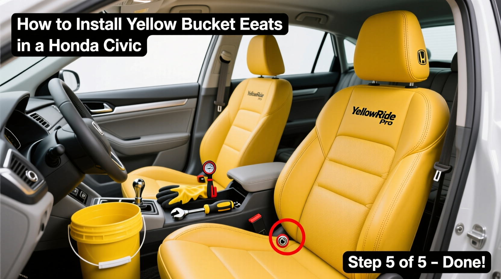 How to Install Yellow Bucket Seats in a Honda Civic