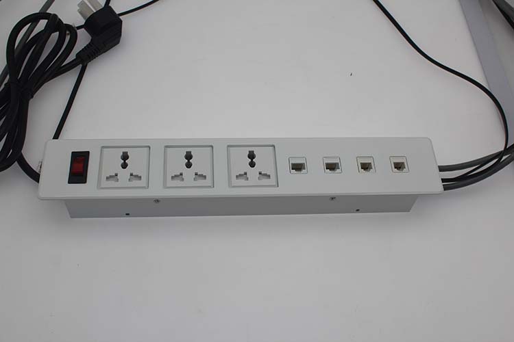 Office furniture flip up tabletop power outlets for meeting room table ...
