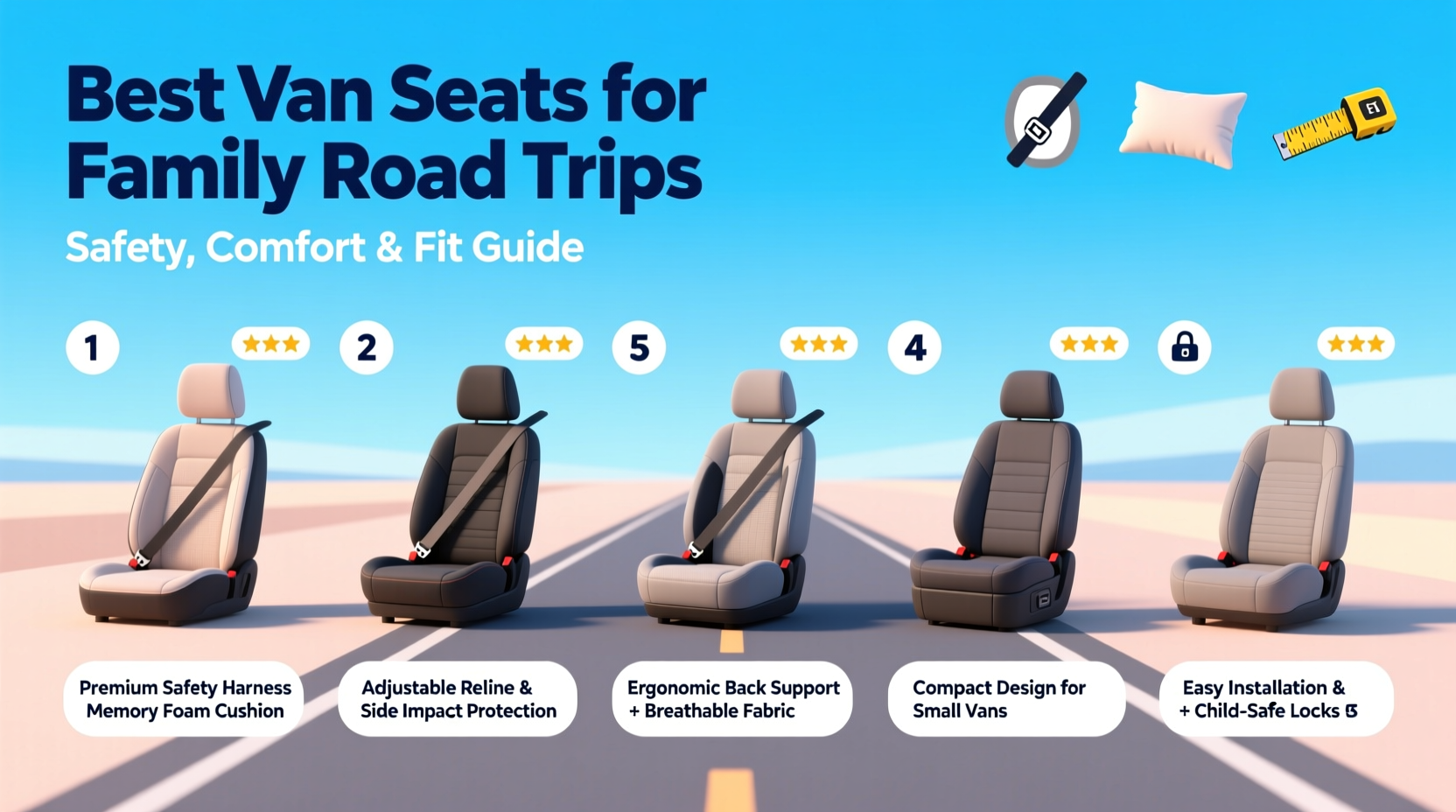Best Van Seats for Family Road Trips: Safety, Comfort & Fit Guide