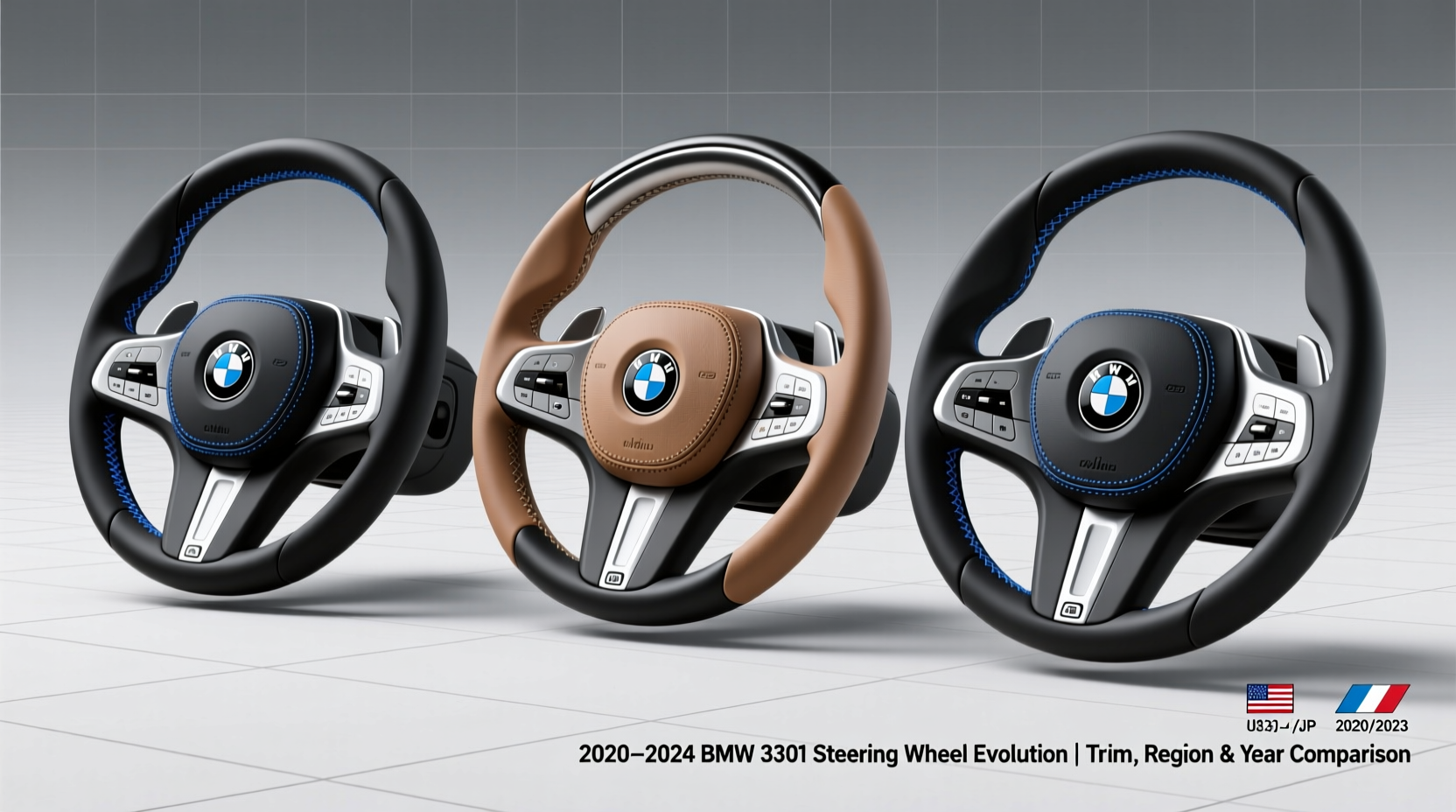 BMW 330i Steering Wheel Comparison: Trim, Region & Year Differences