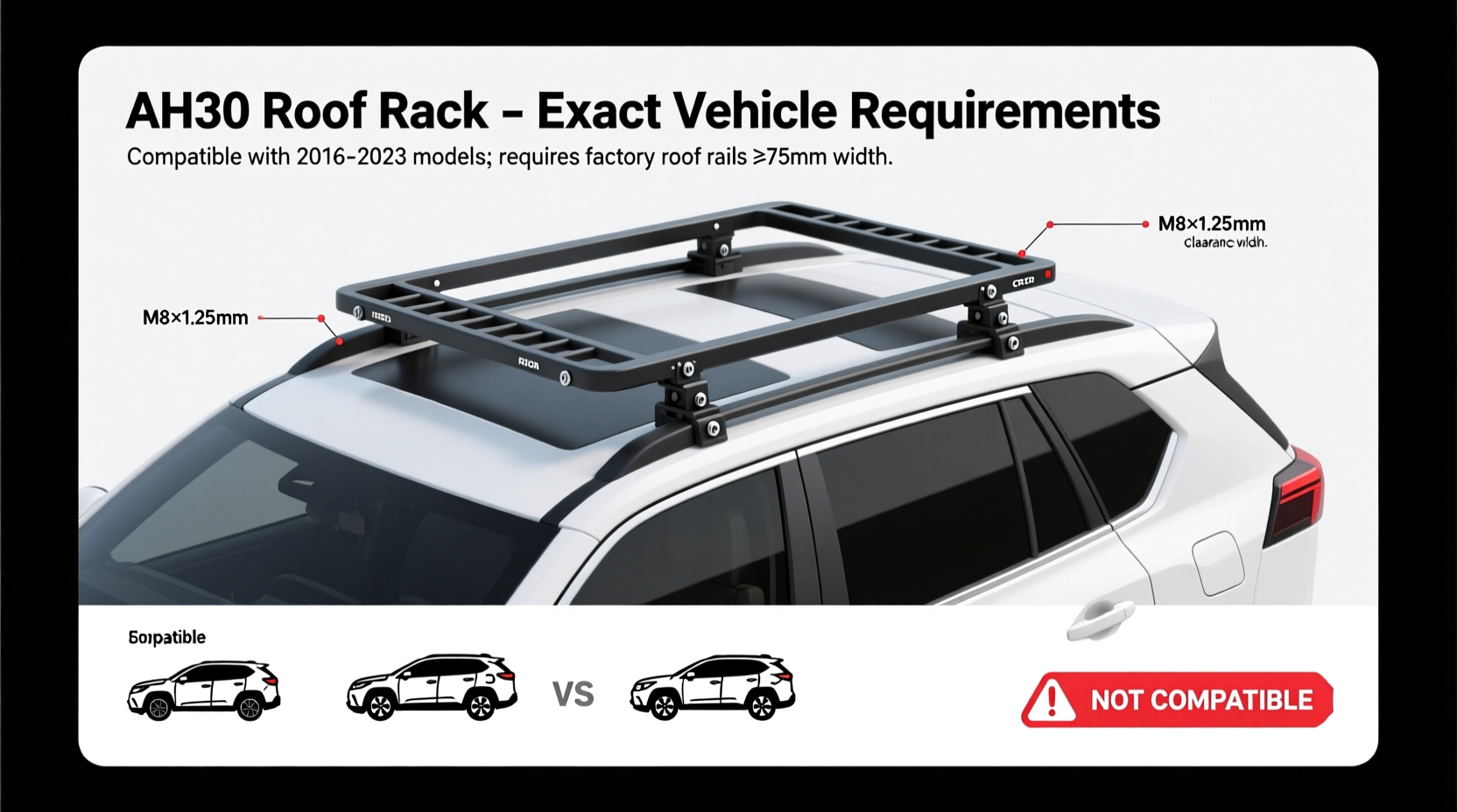 AH30 Roof Rack Compatibility: Exact Vehicle Requirements