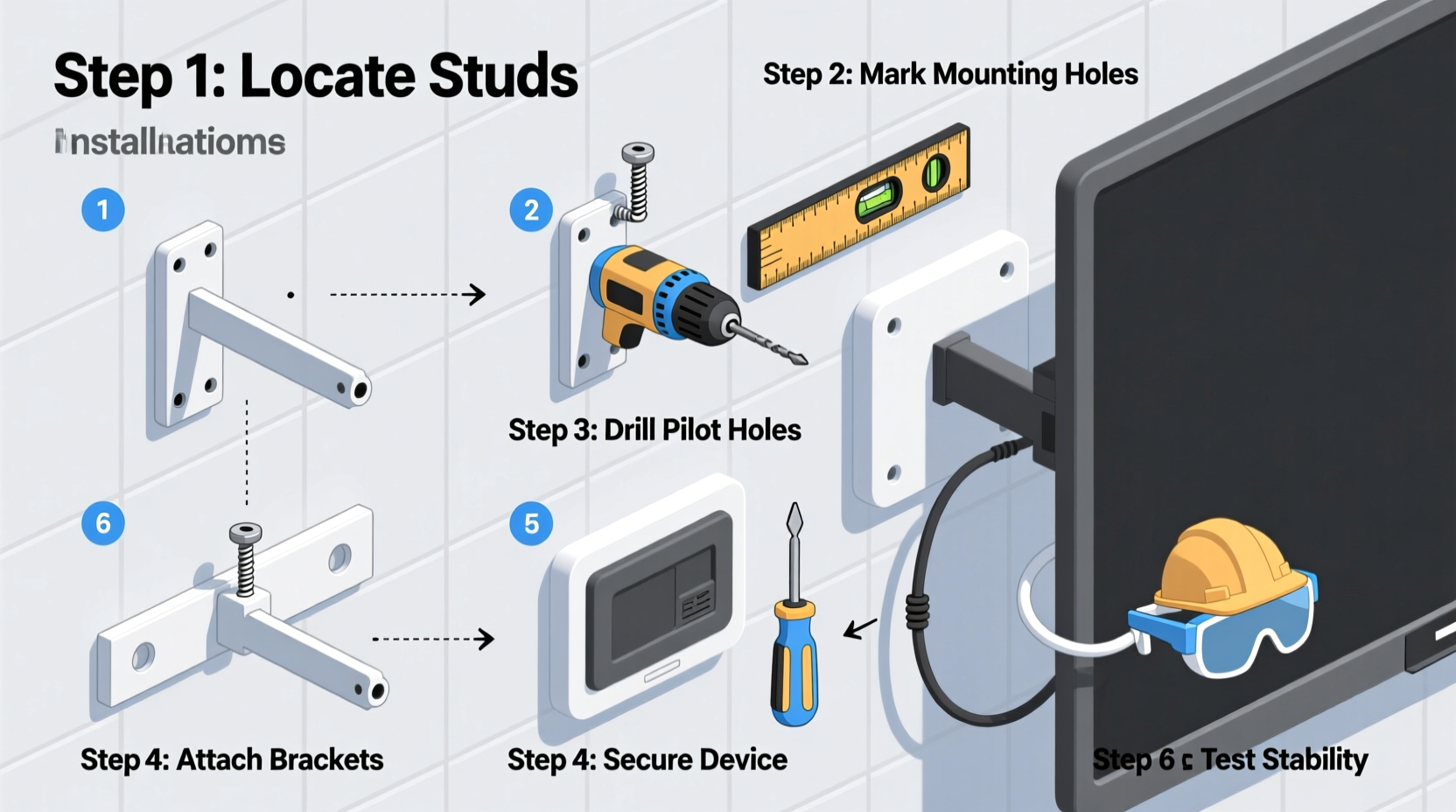 Wall Mount Install Guide: Step-by-Step for TVs, Monitors & Tools