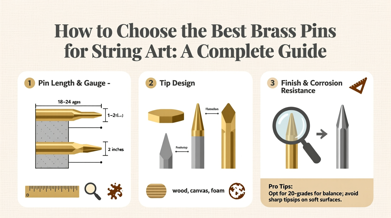 How to Choose Brass Pins for String Art: A Complete Buying Guide
