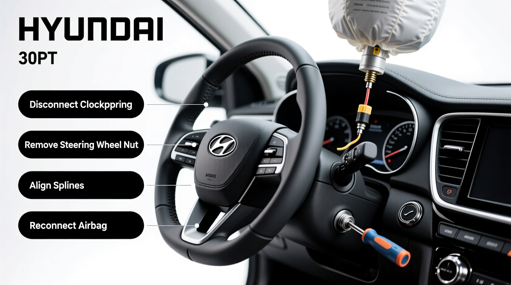 How to Install an Aftermarket Steering Wheel on a Hyundai Elantra