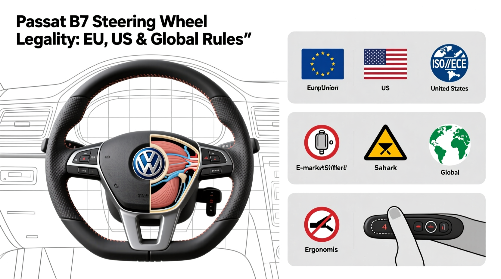 Passat B7 Steering Wheel Legality: EU, US & Global Rules