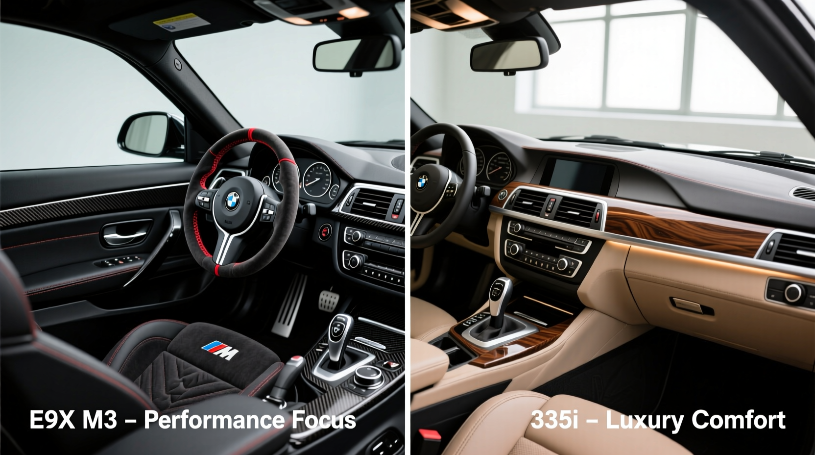 E9X M3 vs 335i Interior: Key Differences in Materials, Layout & Ergonomics