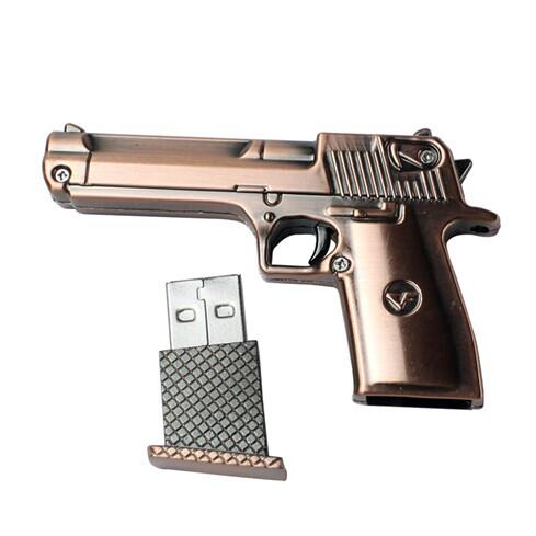 Metal Brass Gun Shape USB Flash Drive Pistol Pen Drive 2.0 8GB 16GB ...
