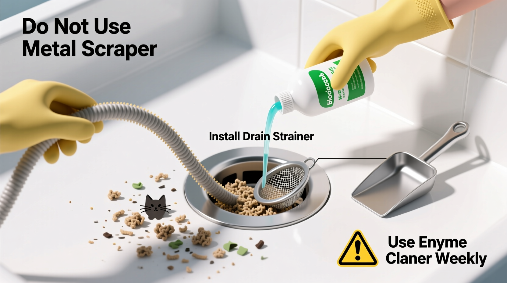 Effective Methods To Clear Cat Litter From Your Shower Drain Without Damage
