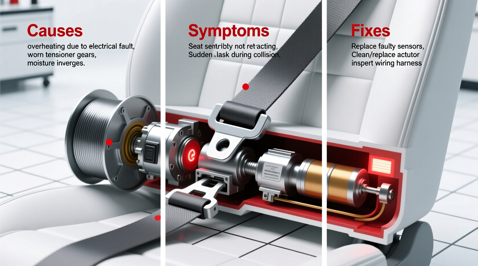 Seat Belt Pretensioner Failure: Causes, Symptoms & Fixes