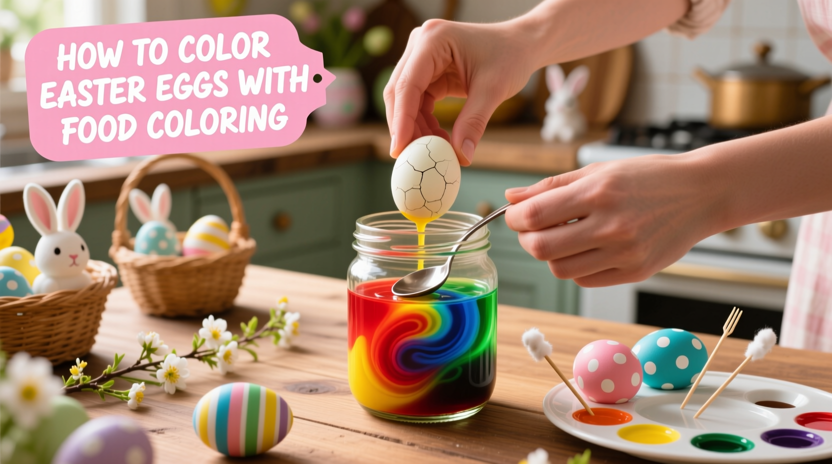How to Color Easter Eggs with Food Coloring