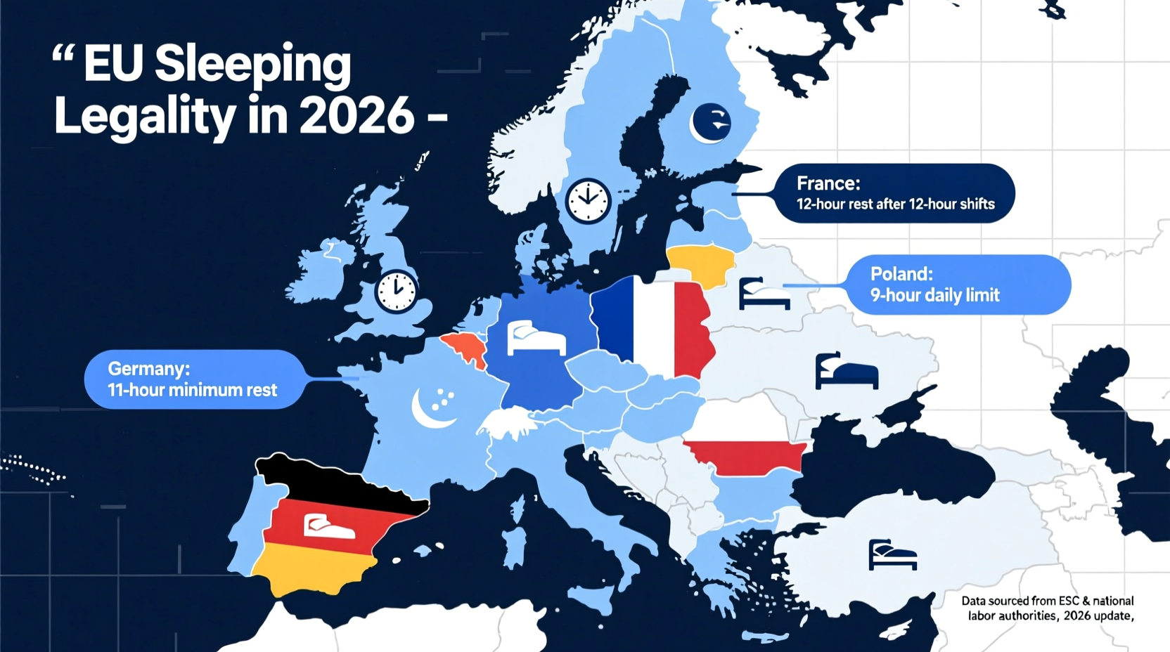 EU Sleeping Legality in 2026: No Unified Law, Key Rules by Country