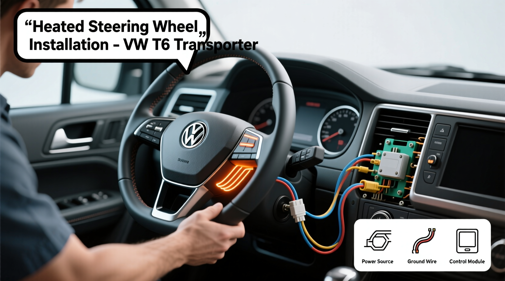 How to Install a Heated Steering Wheel on VW T6 Transporter