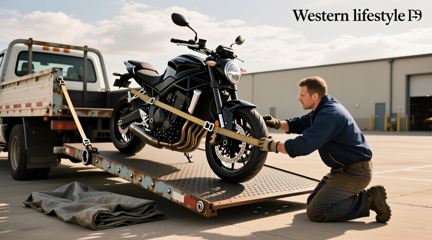 How to Securely Load a Motorcycle onto a Flatbed or Stake-Bed Truck