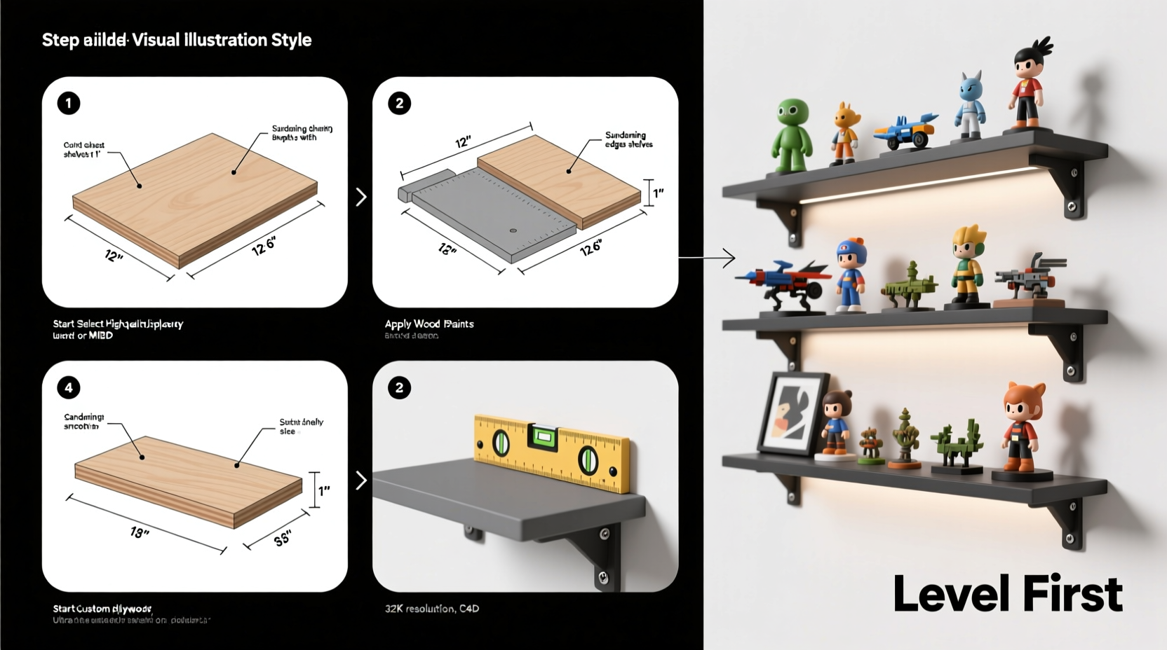 Step By Step Guide To Building Custom Display Shelves For Model Figures ...