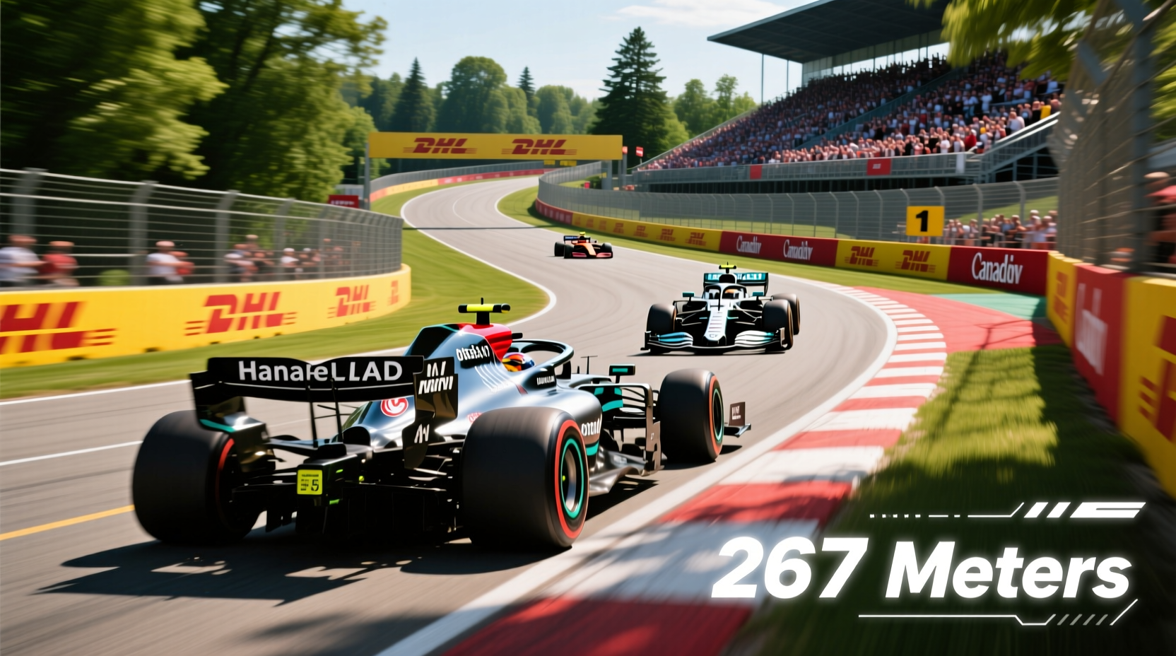 Pole Position to Turn 1 Distance at Canadian GP Is 267 Meters