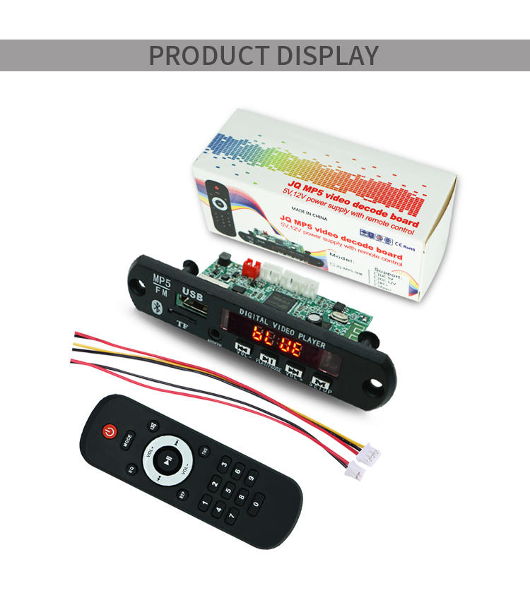 12V Wireless Bluetooth MP4 Video Kit MP5 Player Decoder Board Module TV ...