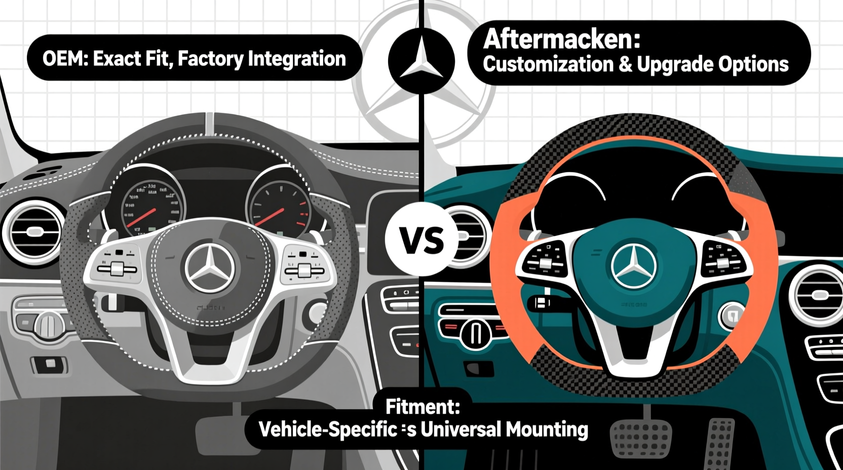 E350 OEM vs Aftermarket Steering Wheel: Key Differences & Fitment Guide