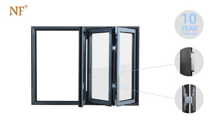 Modern Kitchen 4 Panel Bi-Folding Aluminum Glass Windows | Custom Sizes ...