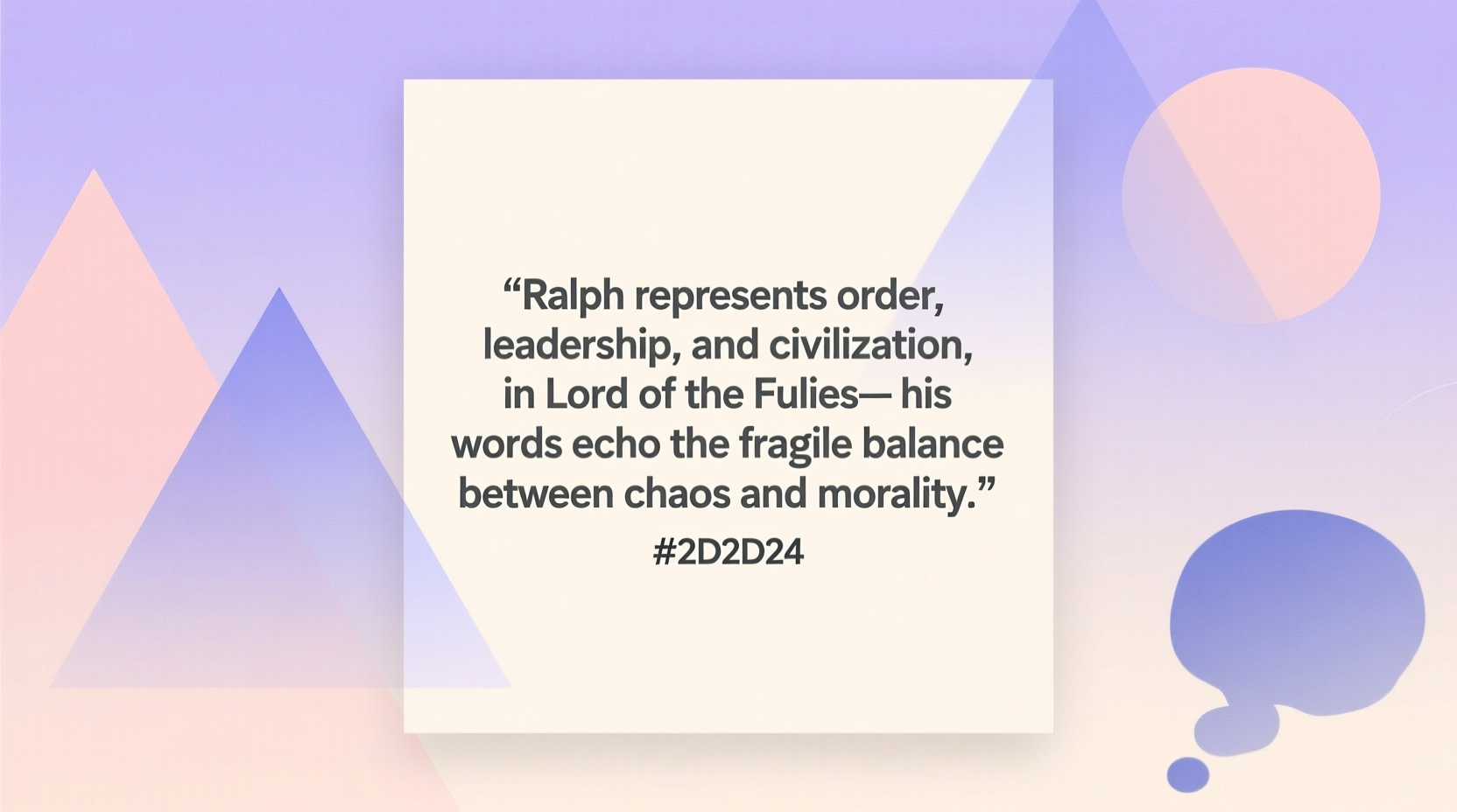 Ralph Quotes from Lord of the Flies: Leadership & Loss