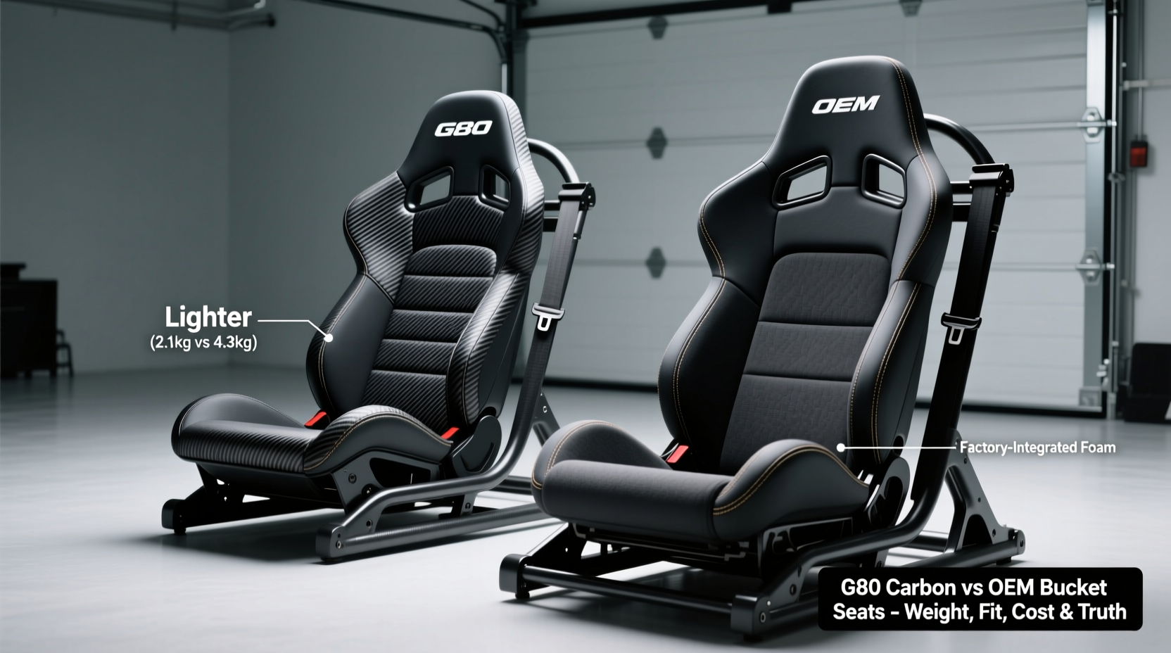 G80 Carbon vs OEM Bucket Seats: Weight, Fit, Cost & Truth