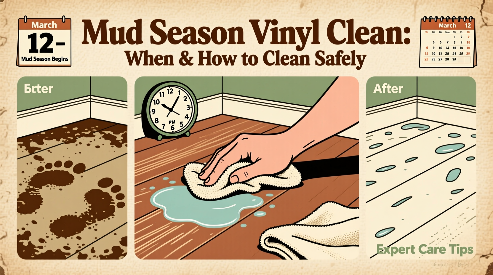 Mud Season Vinyl Clean: When & How to Clean Safely