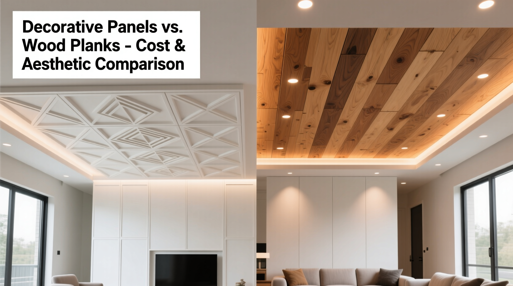 Are Decorative Ceiling Panels As Good As Wood Ceiling Planks Whats The ...