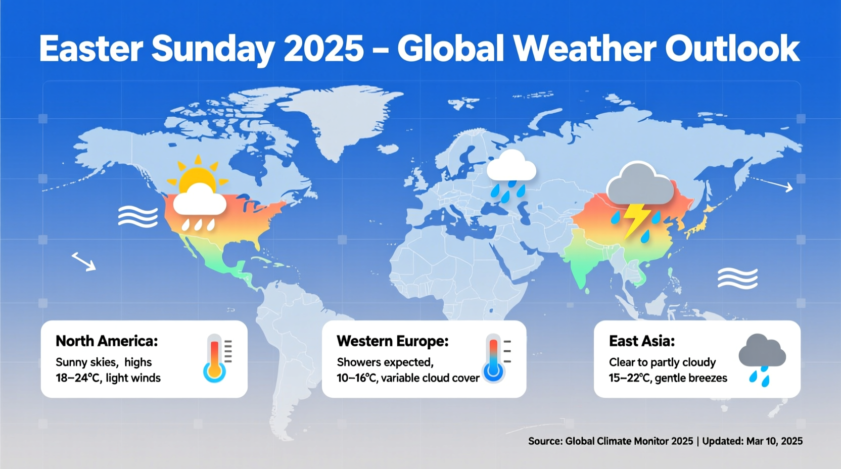 Easter Sunday 2025 Weather Forecast and Regional Outlook