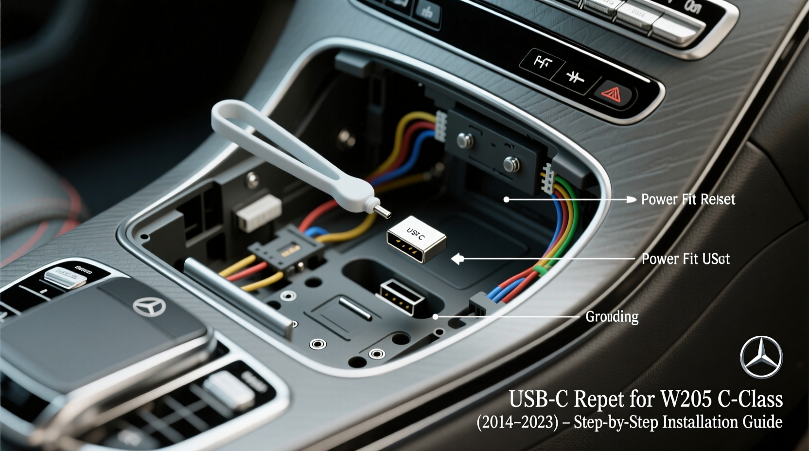 How to Install USB-C in W205 C-Class Center Console (2014–2023)