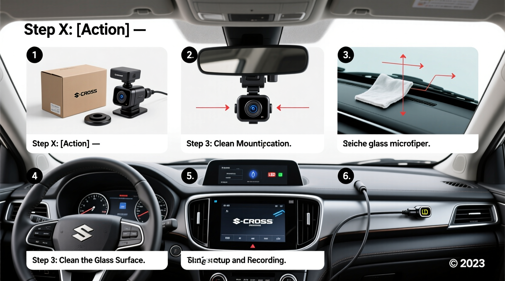 S-Cross 2023 Dash Cam Installation Guide: Full Step-by-Step