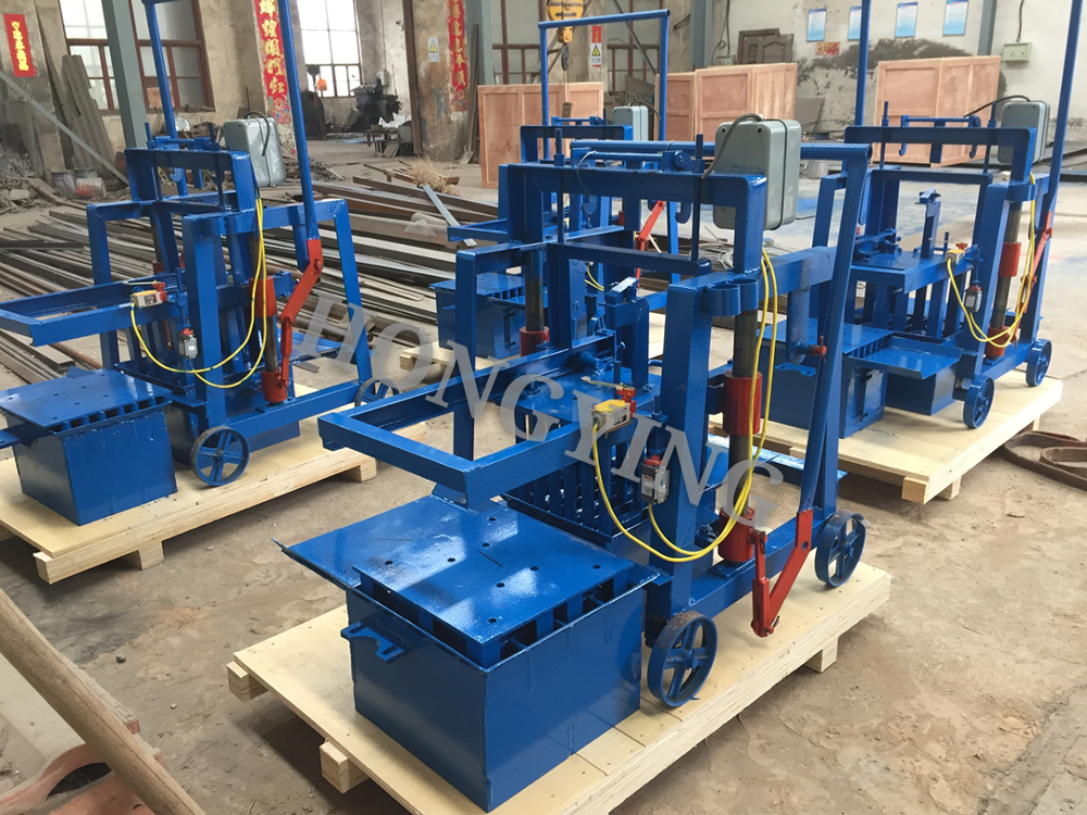 Small Manual Mobile Egg Laying Cement Sand Hollow Concrete Brick Block ...