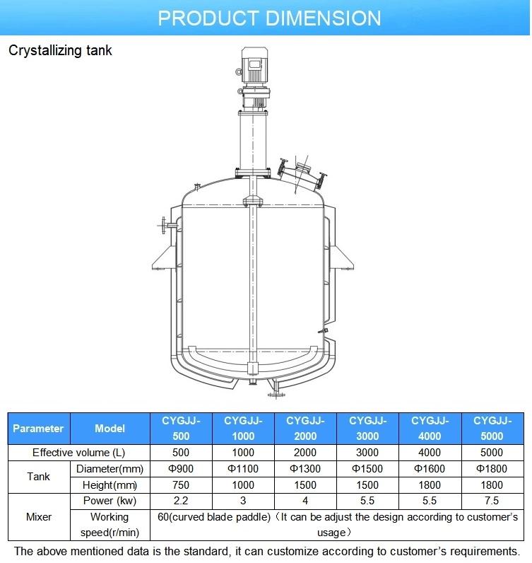 Factory direct sales custom stainless steel crystallization tank sugar ...