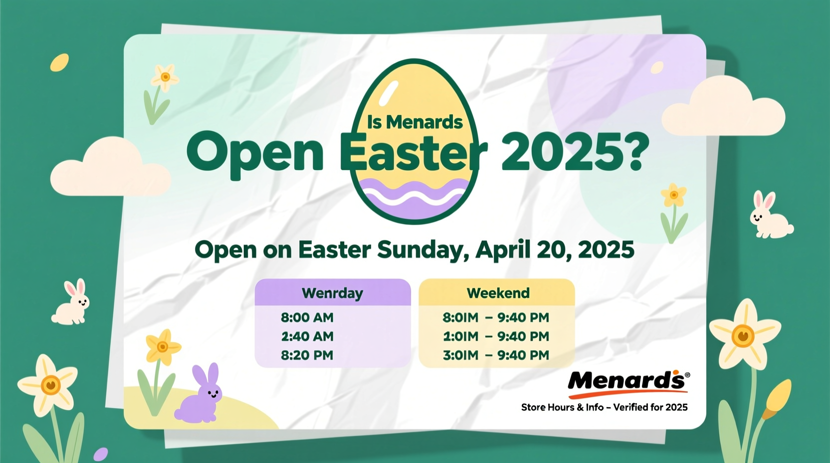 Is Menards Open Easter 2025? Store Hours & Info