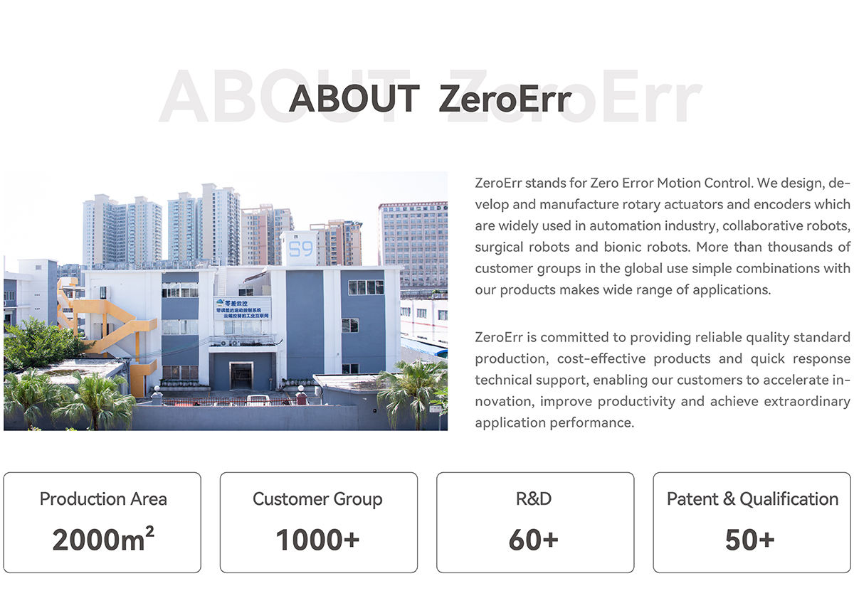 Zeroerr Control Co., Ltd. - Rotary Actuator, Robotic joint