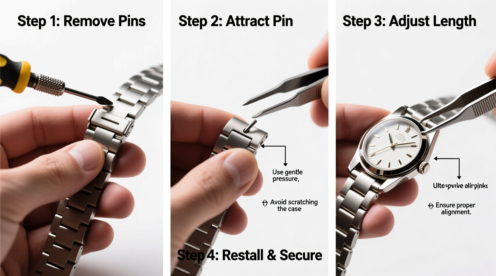 Step By Step Guide To Safely Adjusting Your Metal Watch Strap At Home