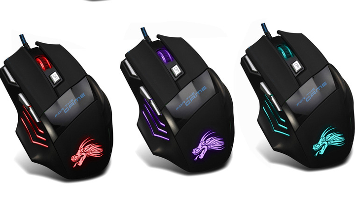 Dragon Blue LED Lighted 7D Weighted Gaming Mouse - 12 Months Warranty