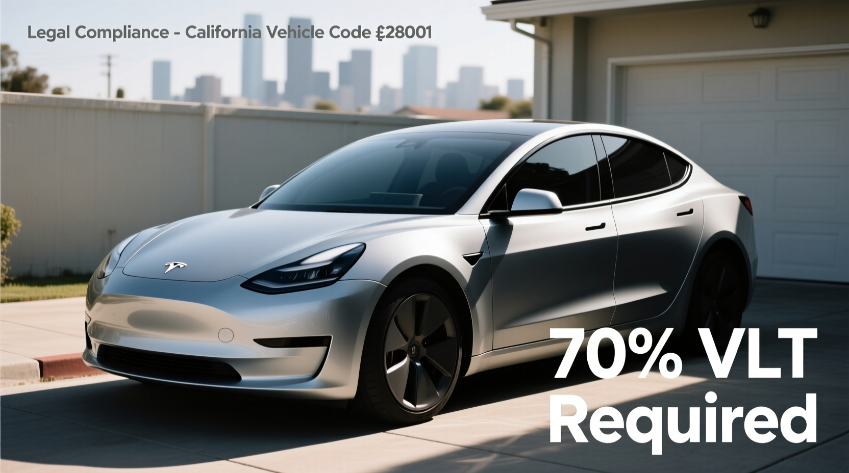 Tesla Tint Law California: 70% VLT Required for Front Windows