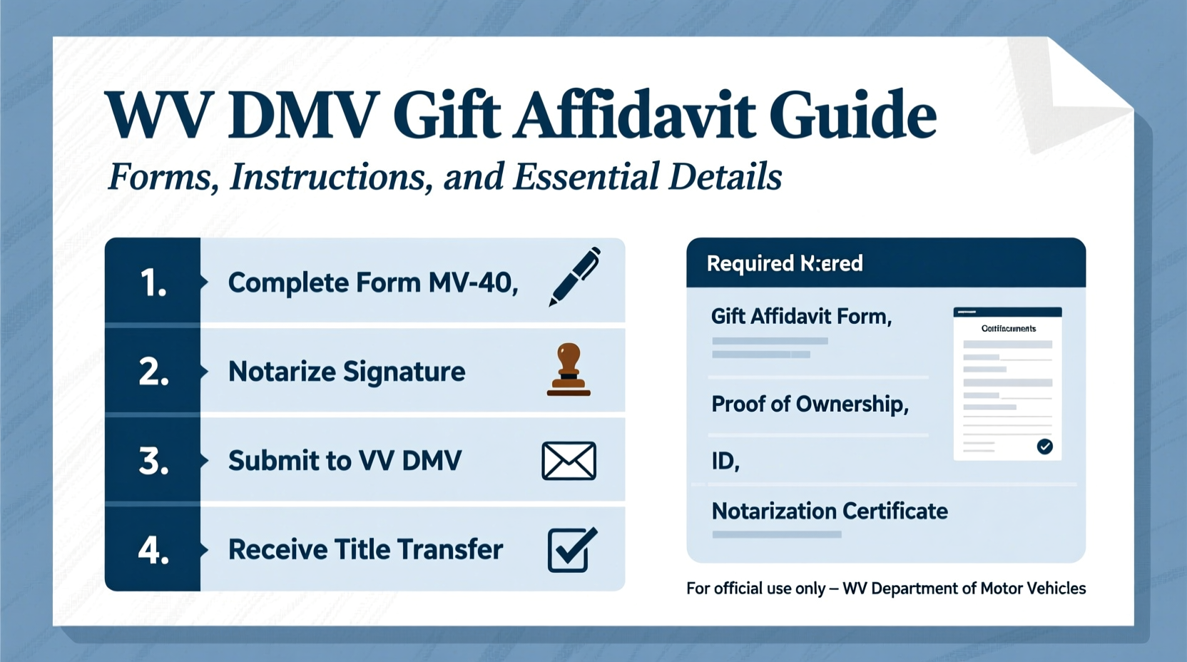 Wv Dmv Gift Affidavit Guide Titles Forms More