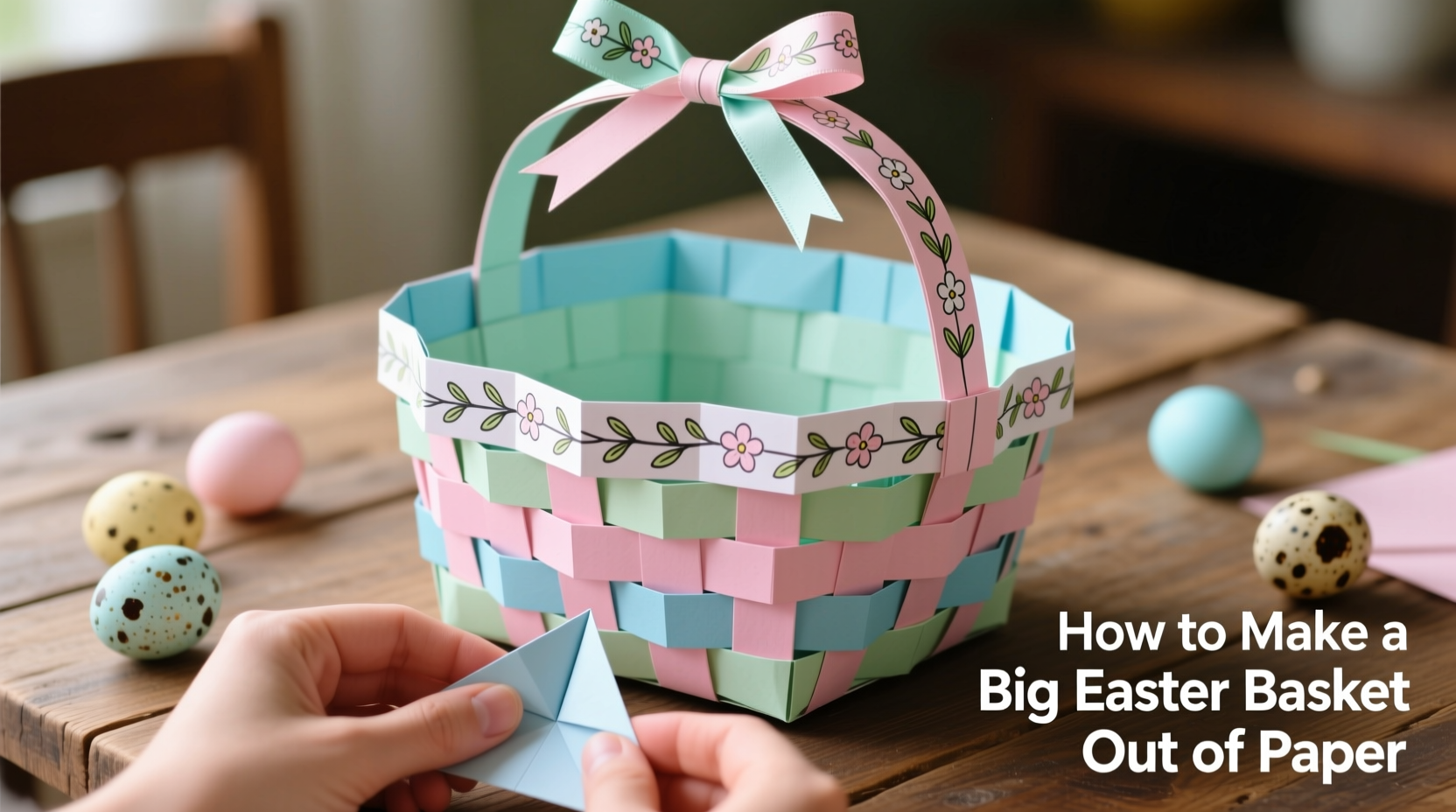 How to Make a Big Easter Basket Out of Paper
