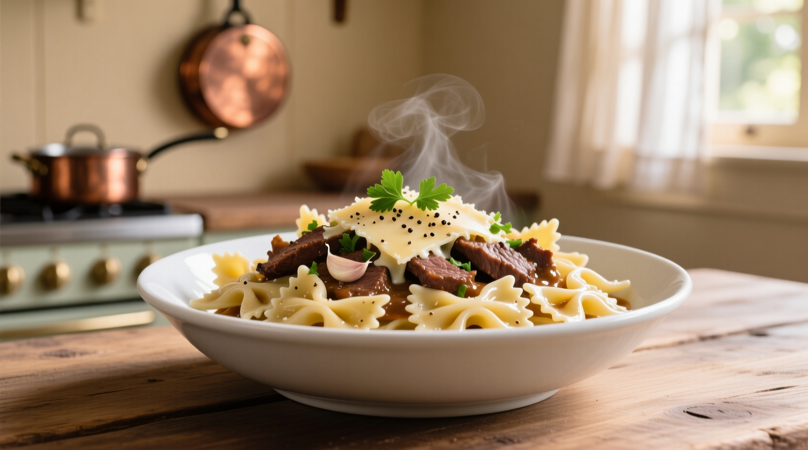 Pasta Bowtie Sapi Krim Parmesan Bawang Putih: Resep Lengkap