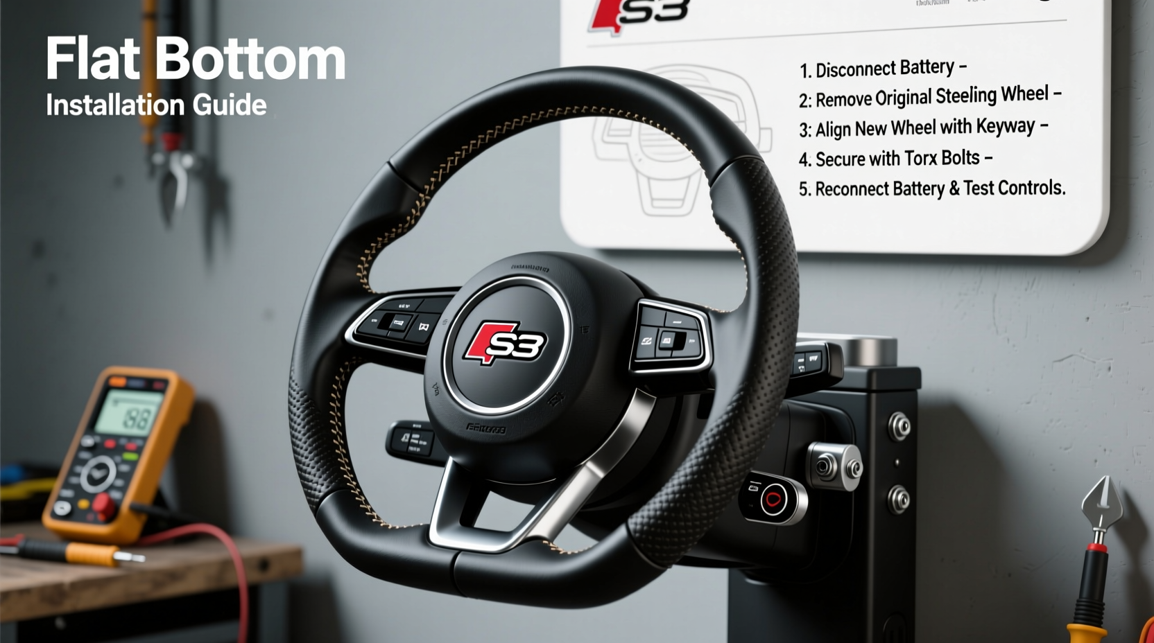 S3 8V Flat Bottom Steering Wheel Installation Guide