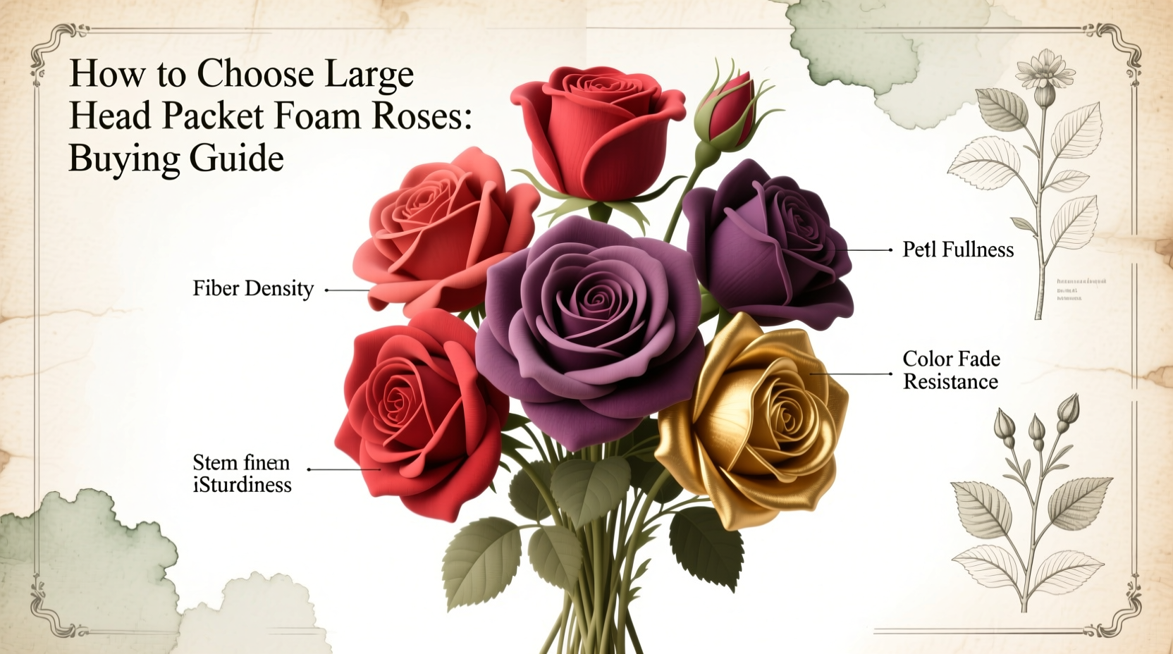 How to Choose Large Head Packet Foam Roses Flowers: Buying Guide