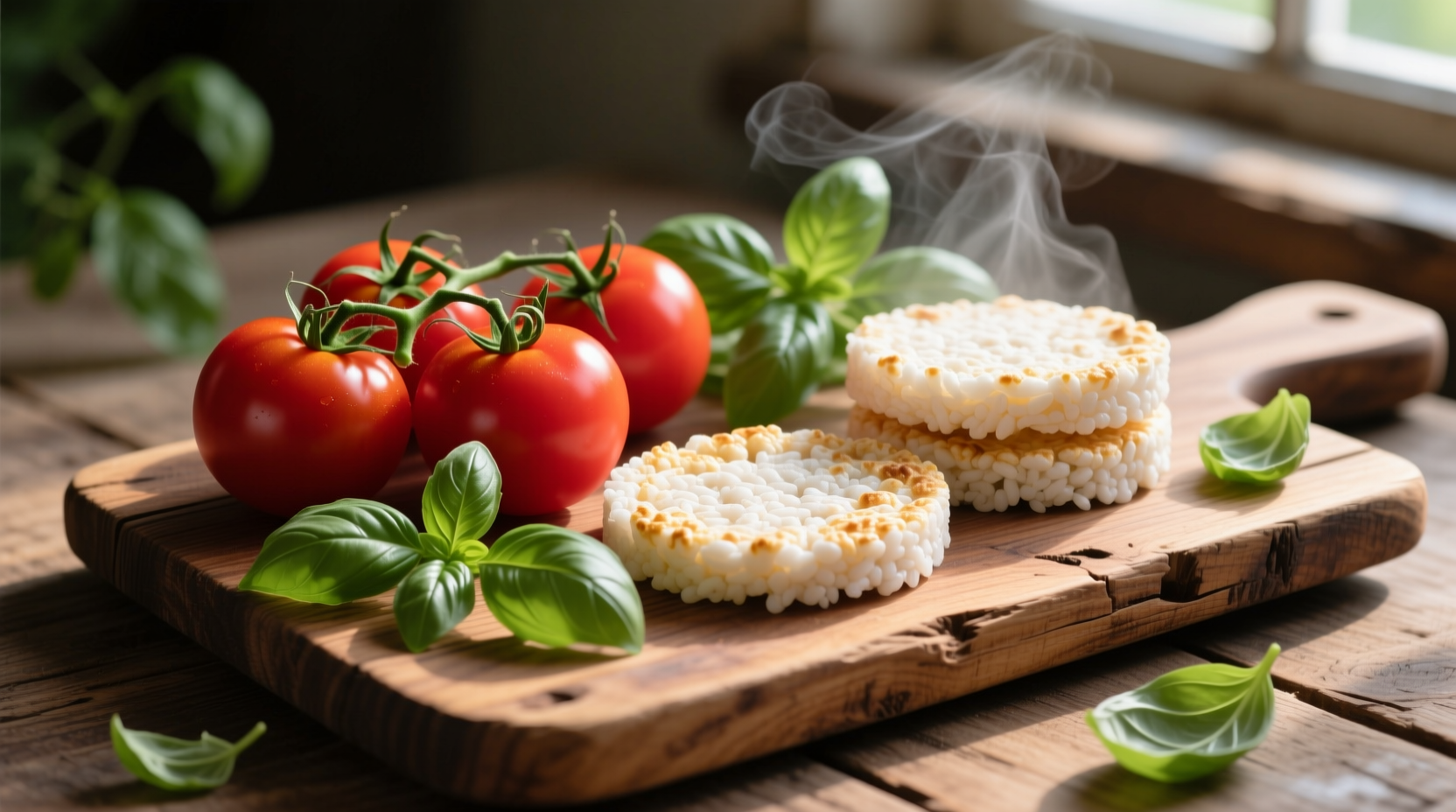 Garden Tomato Basil Rice Cakes Recipe: Fresh & Simple