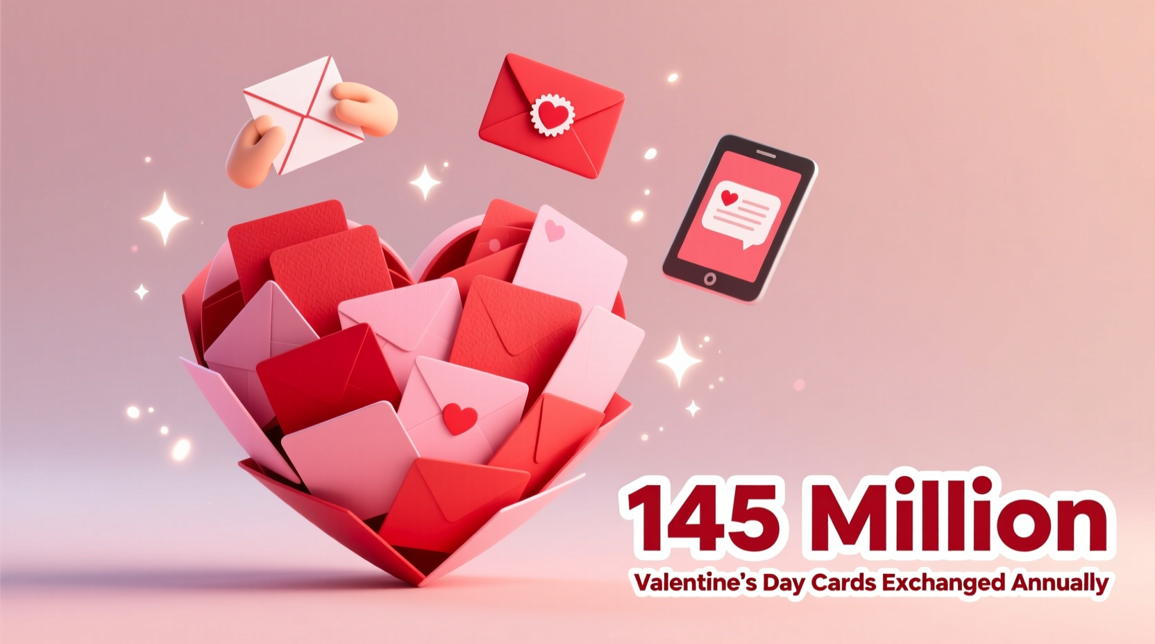 Approximately 145 Million Valentine's Day Cards Exchanged Annually