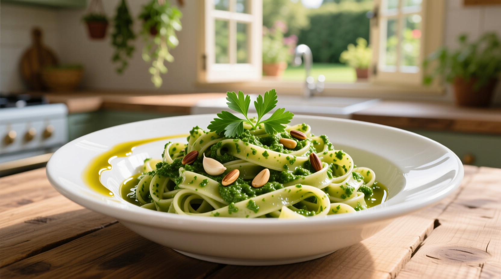 Parsley Pesto Sauce: Brighter Alternative to Basil (Stem-Included)