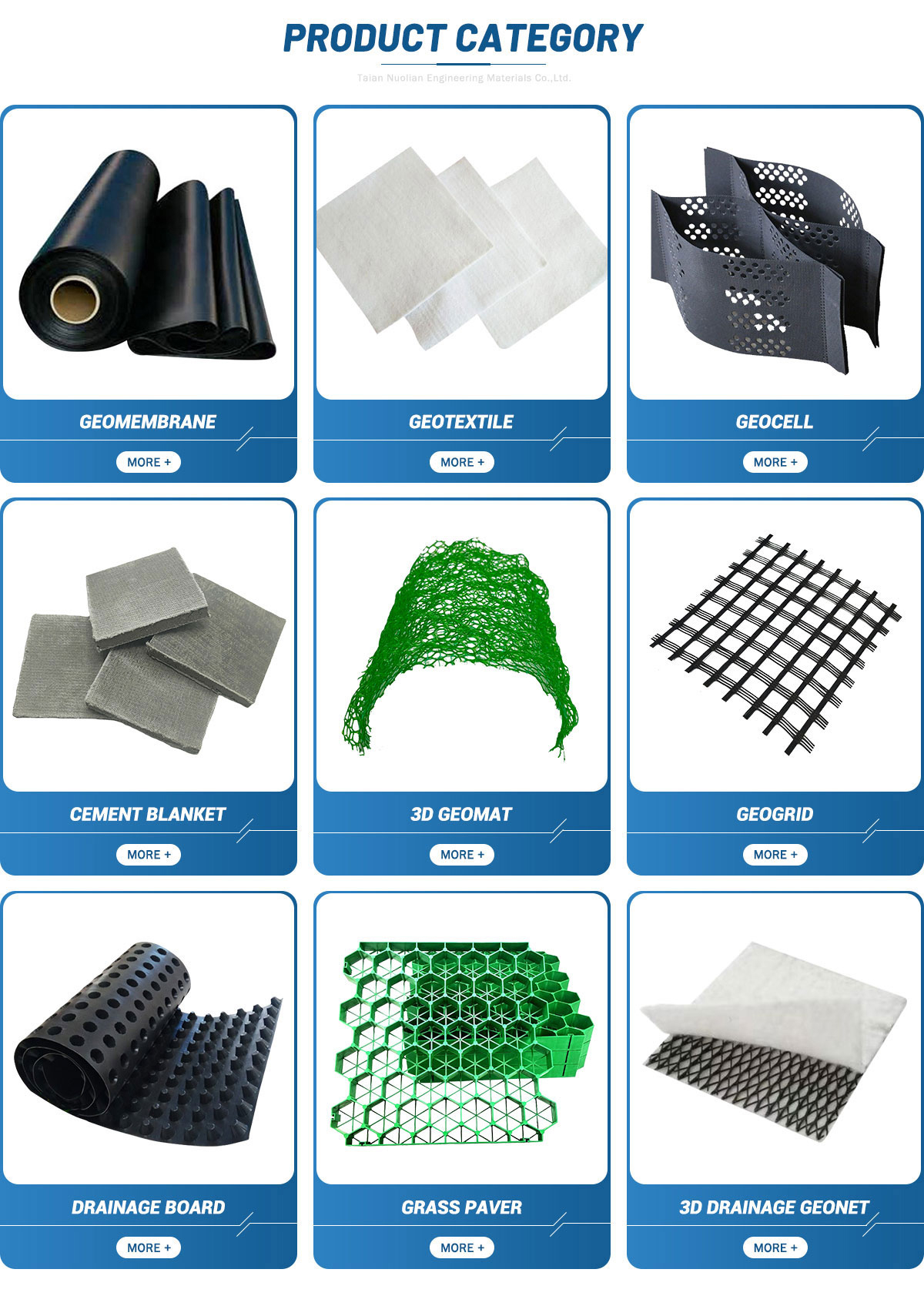 Taian Nuolian Engineering Materials Co., Ltd. - Cement Blanket, Geogrid